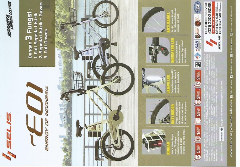 Sepeda Listrik Selis EOI Power Motor 180W Battery Lithum 36V 5.2Ah